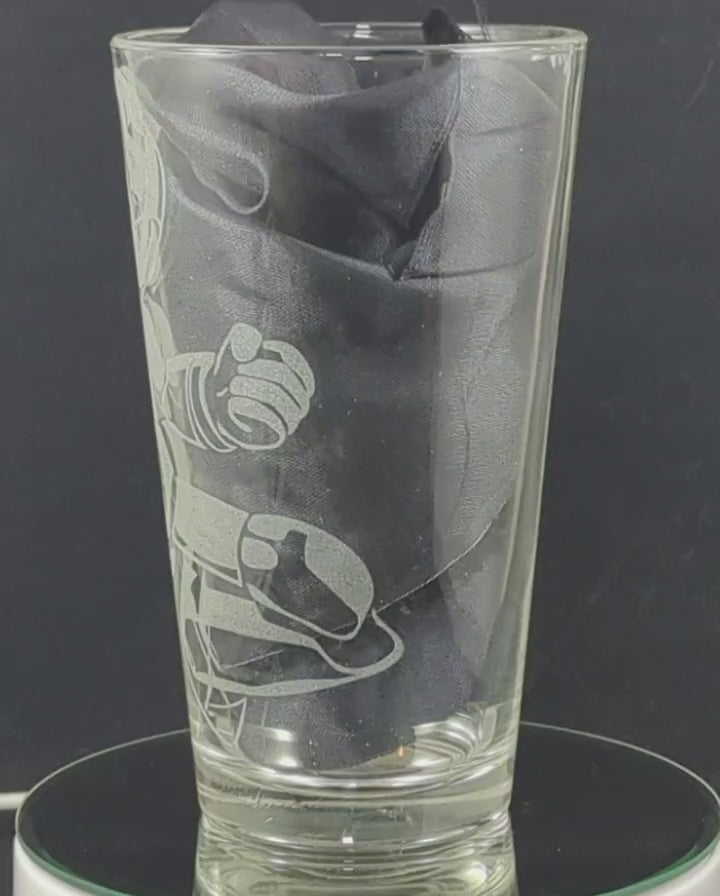 Mega Man Laser Engraved Pint Glass – ClinksDrinks